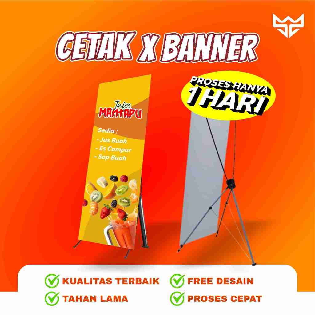 Jual Cetak X Banner Custom + Tiang Free Desain Ukuran 60x160cm Cepat ...