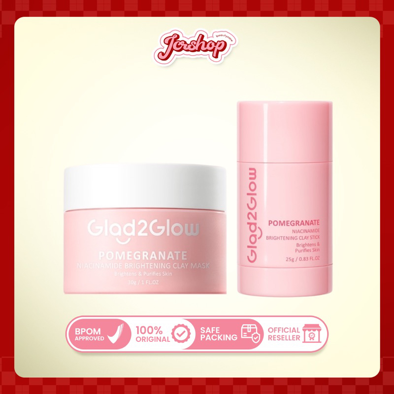 Jual GLAD2GLOW Pomegranate Niacinamide Brightening Clay Mask | Clay Stick | Shopee Indonesia