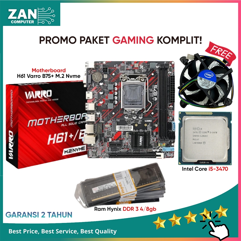 Jual Paket Motherboard Core i5 - New Mobo H61 Varro Rev 3 Socket 1155 ...