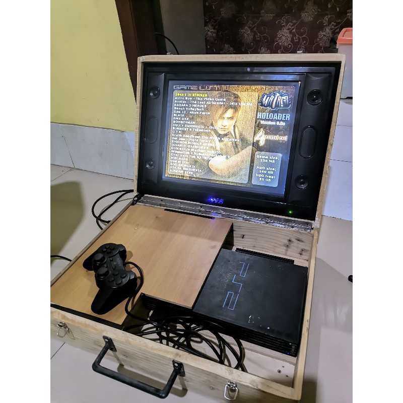 Jual Tempat Portable PS2 Box Kayu Sudah Sama TV | Shopee Indonesia