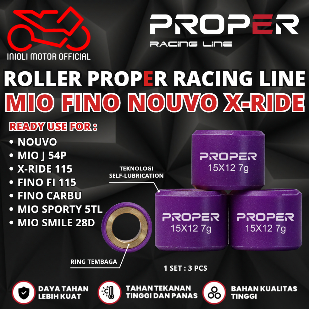 Jual ROLLER PROPER RACING LINE MIO SPORTY SMILE MIO J NOUVO FINO FI 115 MIO GT 115 XRIDE X-RIDE ...