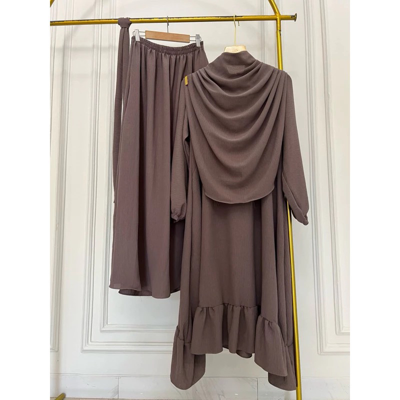 Jual Alesha Set Rok Tunik Syar’i Pasmina Oval Wanita One Set Tunik ...