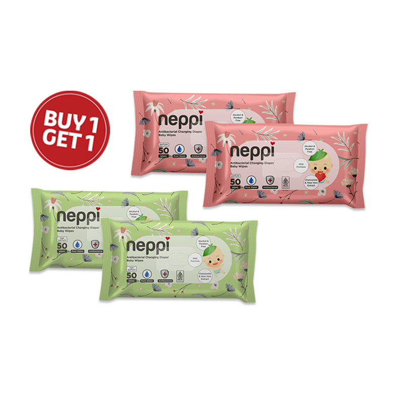 Jual Neppi Antibacterial Diaper Wipes - 50s (Buy1Get1Free)/ Tissue ...