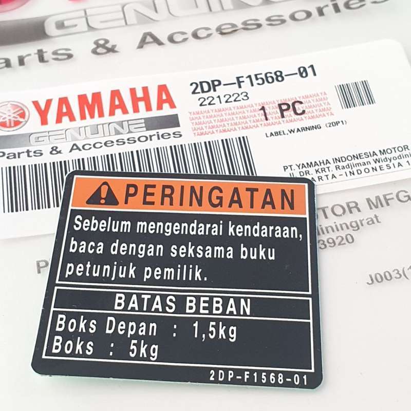 Jual STICKER STIKER PERINGATAN WARNING NMAX ASLI ORIGINAL YAMAHA ...