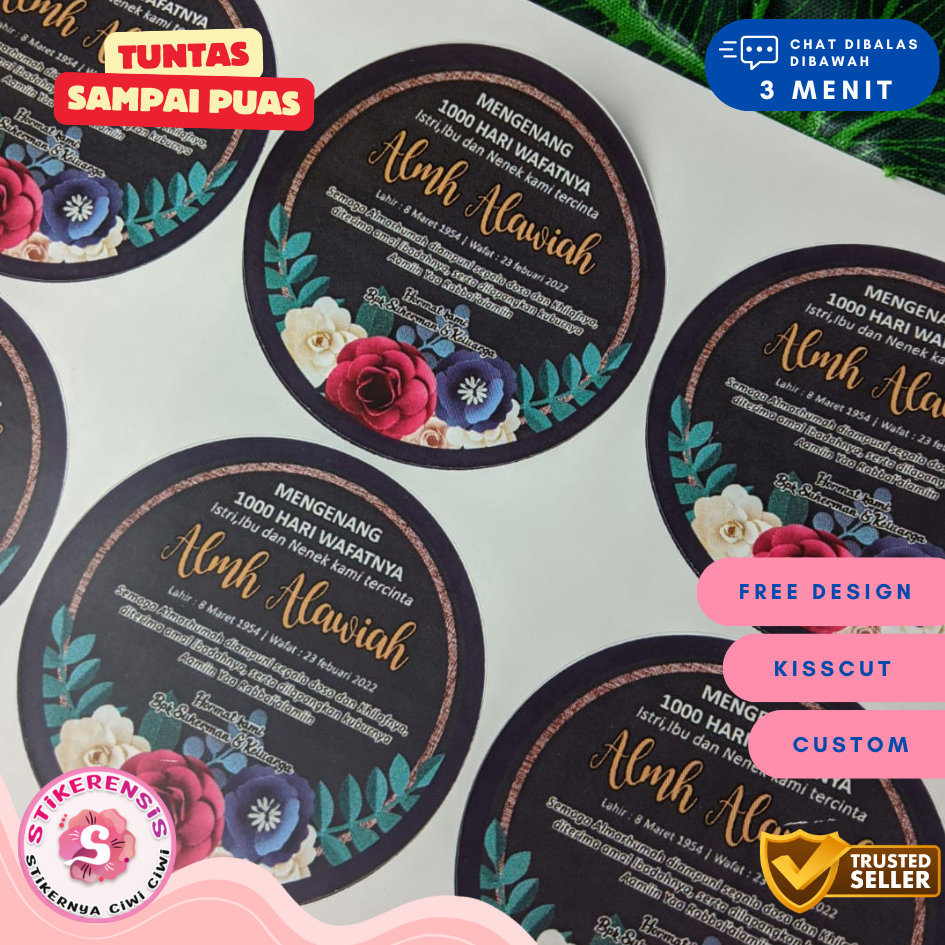 Jual Sticker Mengenang Wafatnya Stiker Card Label Tahlil Kartu ...