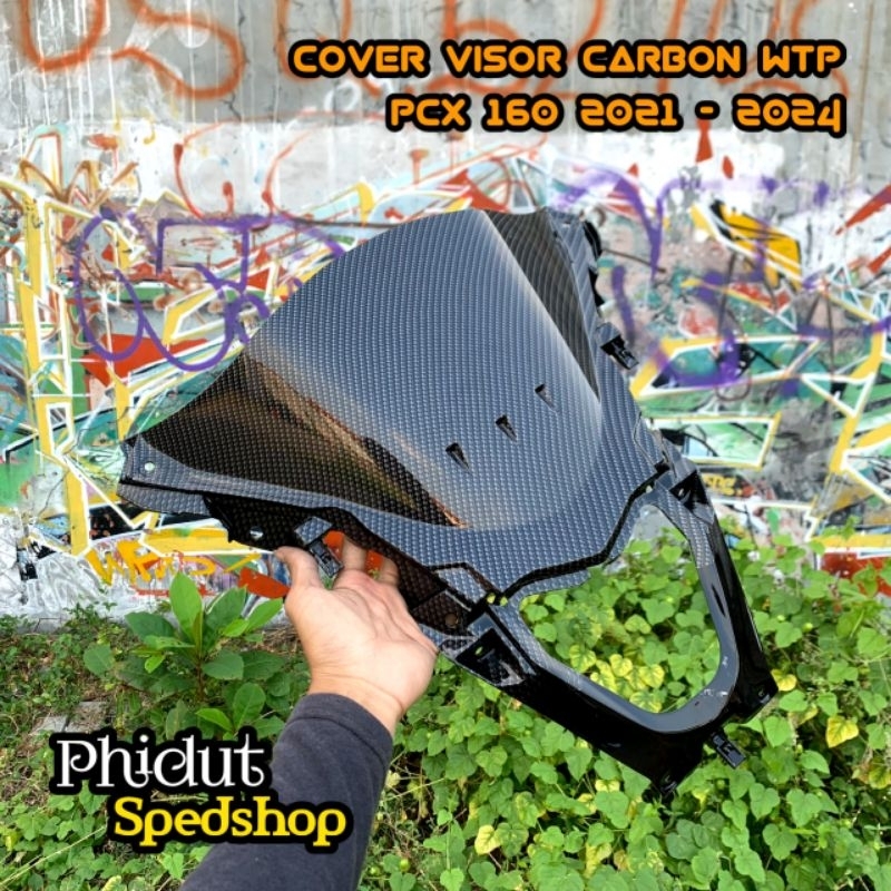 Jual Cover Fr Windshield Visor Pcx 160 K1Z Part Original Carbon Wtp ...