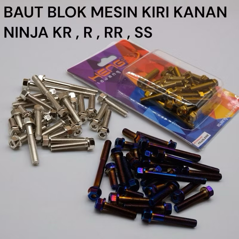Jual BAUT PROBOLT 2KUNCI BAUT BLOK MESIN KIRI KANAN NINJA R RR SS HARGA FULLSET ISI 28BAUT ...