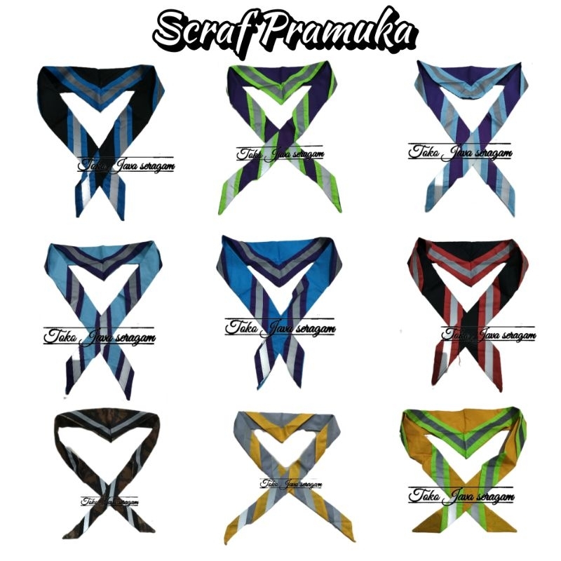 Jual Scraf Pramuka Menyala Kombinasi 3 Warna Kain Jumping List Scout ...