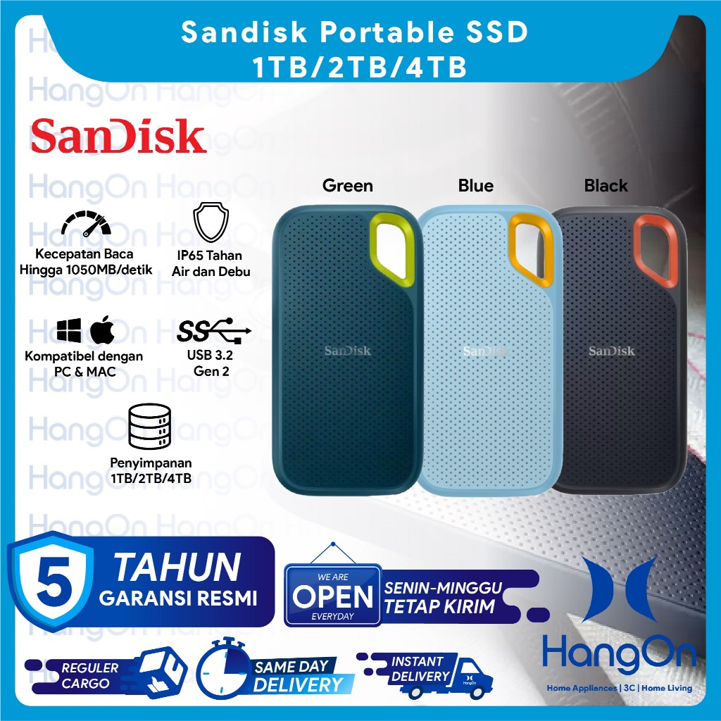 Jual Sandisk Extreme Portable SSD E61 V2 1TB / 2TB / 4TB 1050MB/s | Shopee Indonesia