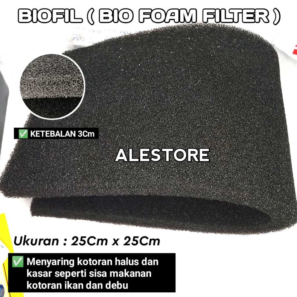 Jual Bio Foam Filter bio sponge BIOFIL Bio foam filter Media filter aquarium kolam 25x25 ...