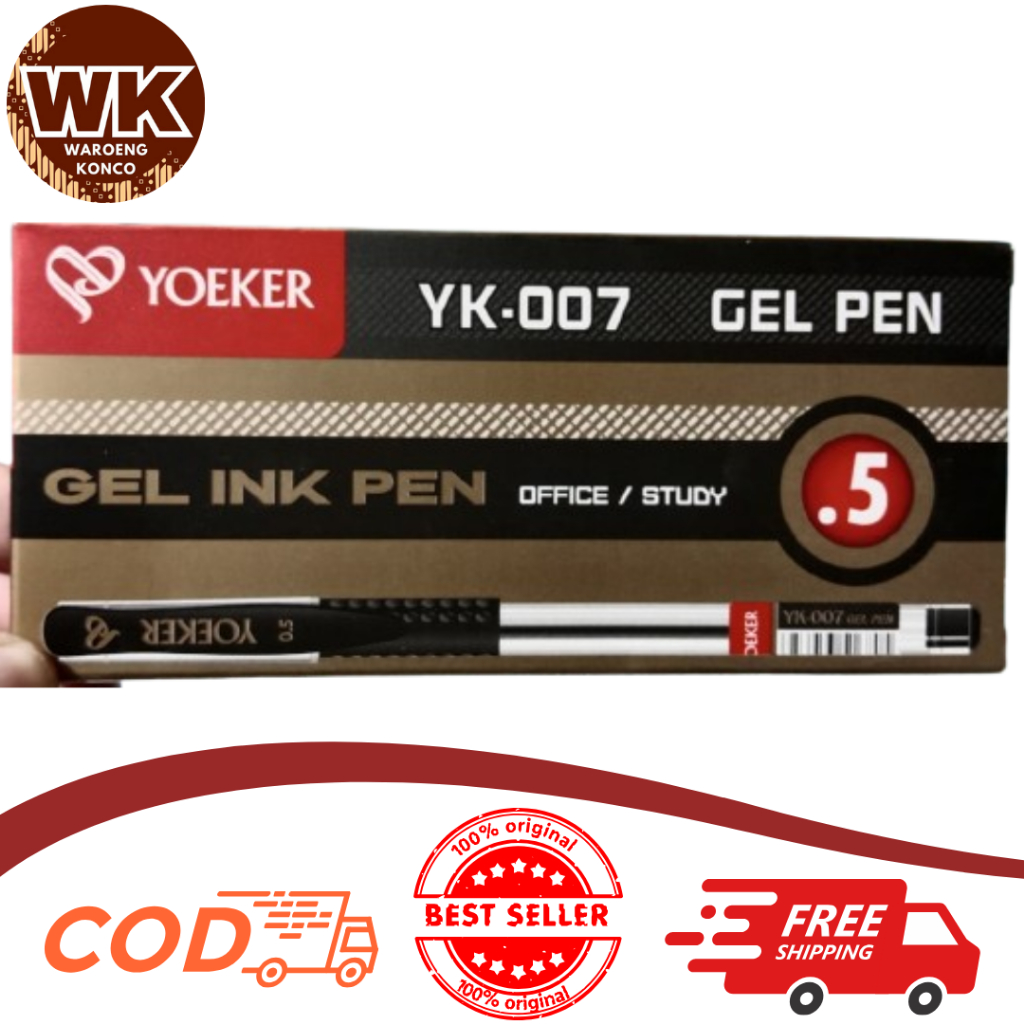Jual Pulpen Gel YOEKER YK-007 0.5 mm 1 Pack ( 12 pcs ) | Shopee Indonesia