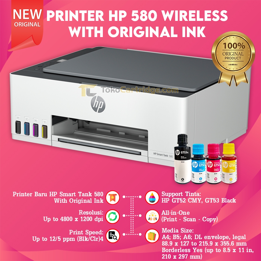 Jual HP Smart Tank 580 Pengganti 515 Wireless All-in-One HP515 (Print ...