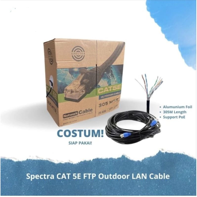 Jual Spectra Kabel LAN UTP Cat5e Meteran - Custom | Shopee Indonesia