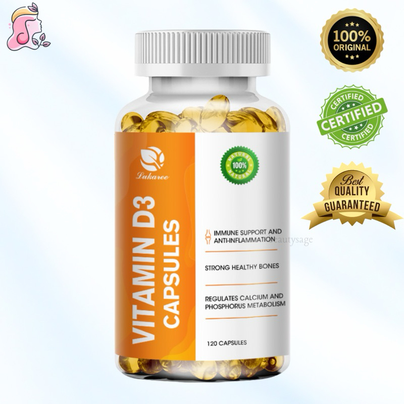 Jual Lukaree Original 120 Kapsul Vitamin D3 5000IU Suplemen untuk ...