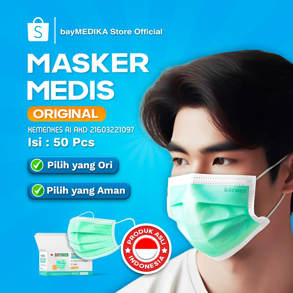 Jual BAYMED Masker Medis Earloop / Hijab / Anak merk BAYMED per Box isi ...