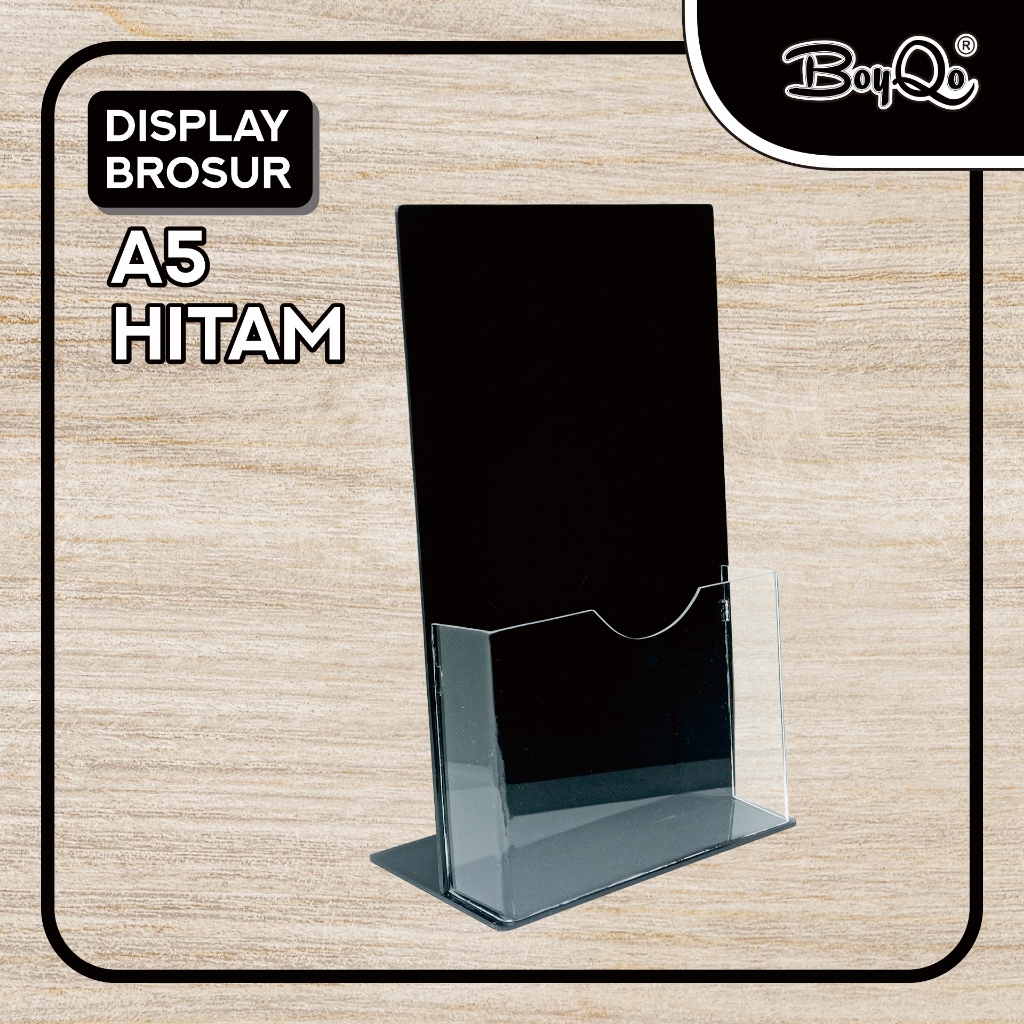 Jual BoyQo Tempat Brosur A5 dan A6 Akrilik Hitam | Display Brosur Aneka ...