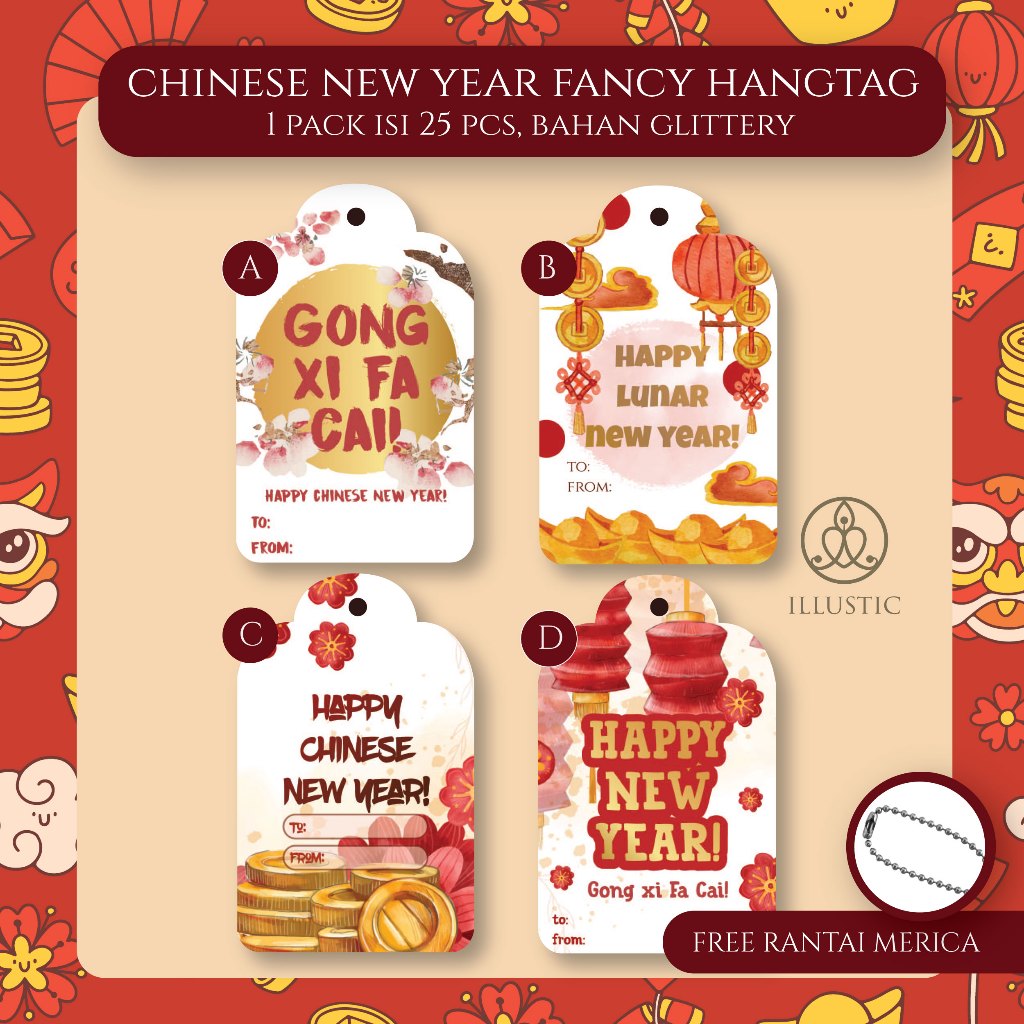 Jual Hang Tag Chinese New Year Tahun Baru Imlek Cap Go Meh 2025 FREE RANTAI | Shopee Indonesia