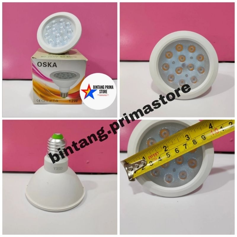 Jual Lampu Par 30 E27 / Lampu Spotlight Par 30 LED 12W Oska 12 Mata | Shopee Indonesia