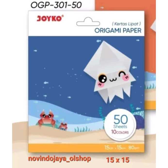 Jual KERTAS ORIGAMI MEREK JOYKO 10 WARNA 15X15 ISI 50 LEMBAR TERLARIS ...