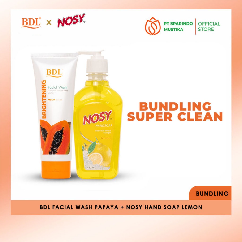 Jual BDL Facial Wash Papaya & NOSY Hand Soap Pump Lemon | Shopee Indonesia
