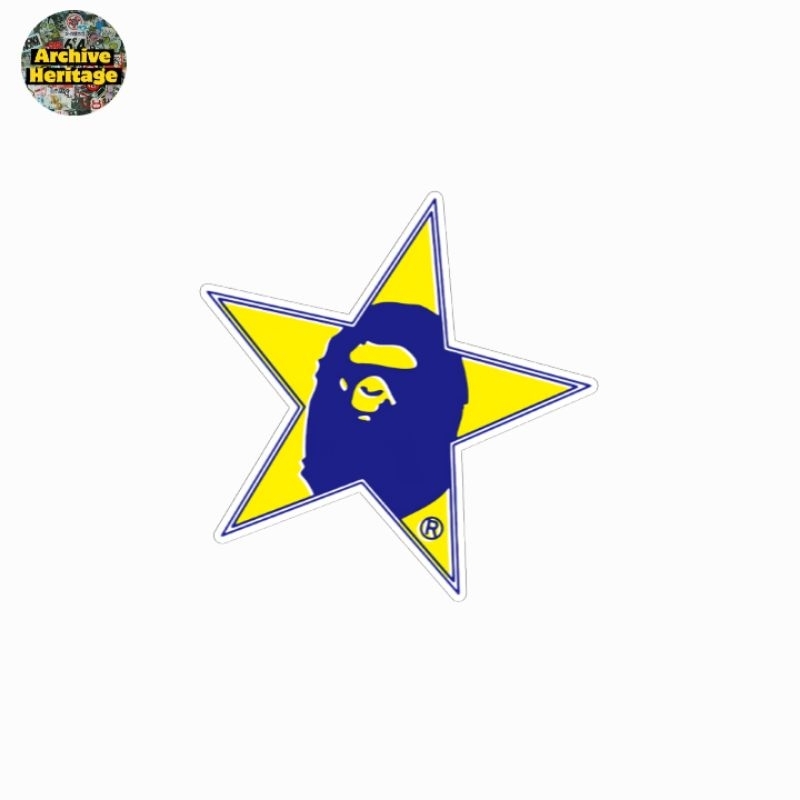 Jual sticker Bape A Bathing Ape Stars logo brand clothing streetwear ...