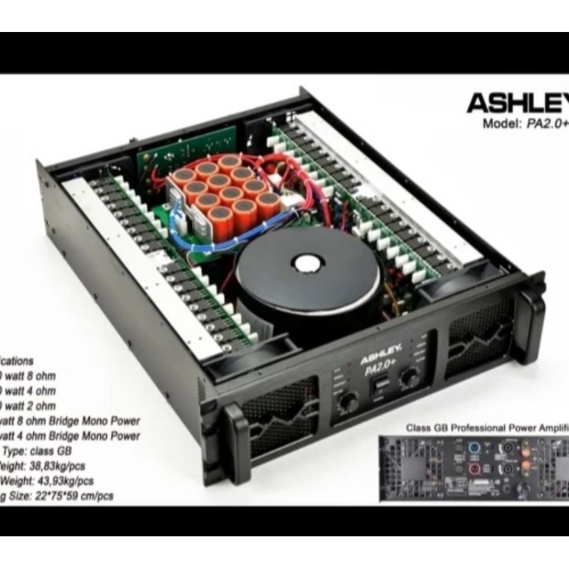Jual Power Amplifier Profesional ASHLEY PA2.0+ Class GB (ORIGINAL ...