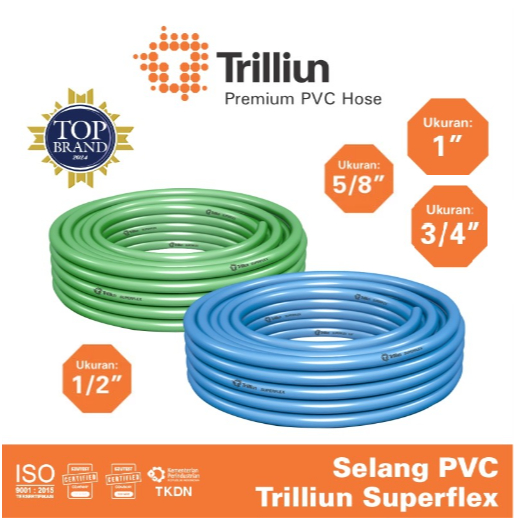 Jual SELANG AIR ELASTIS TEBAL 1/2'' 5/8'' 3/4'' 1'' INCH TRILLIUN SUPERFLEX ECERAN PER METER ...