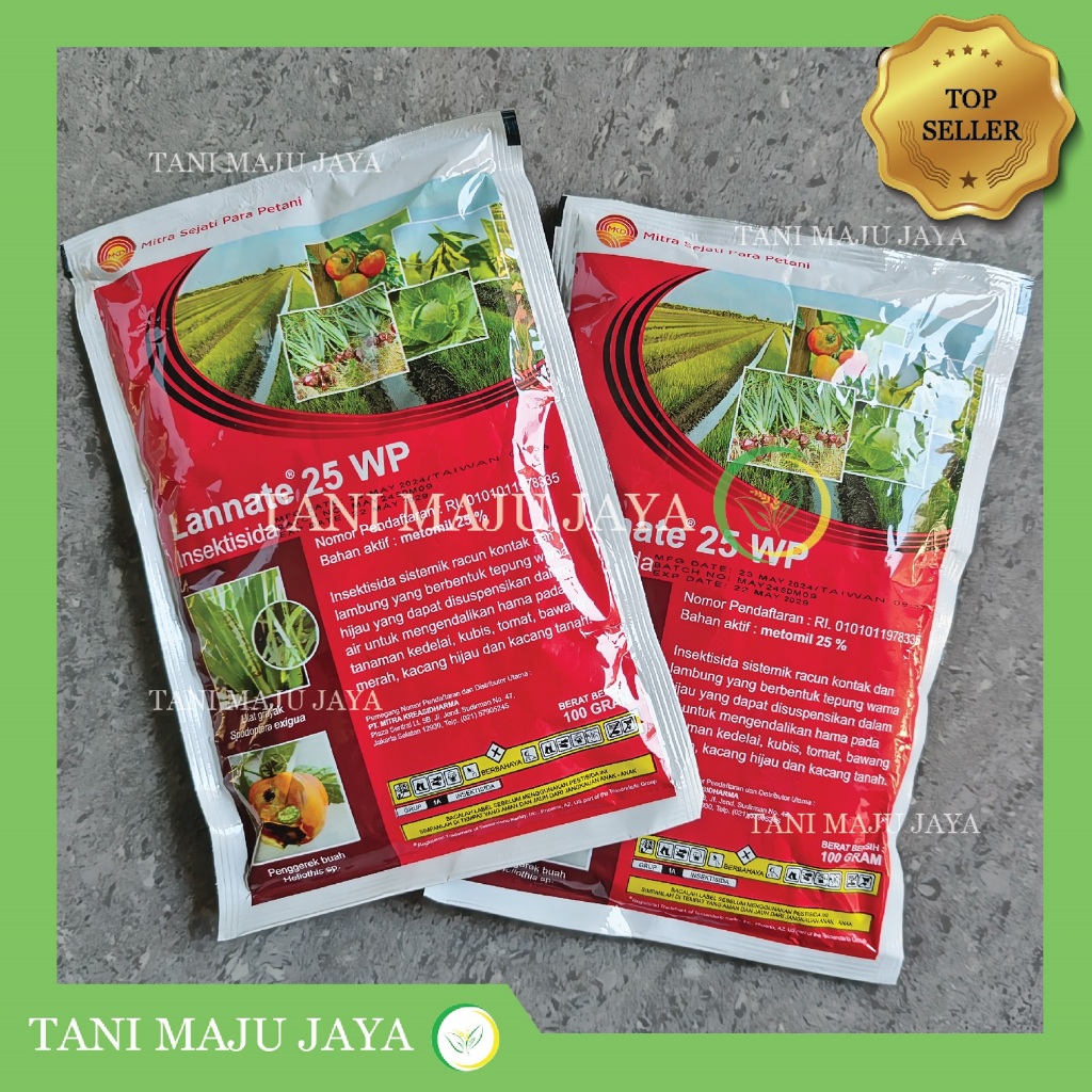 Jual Insektisida Lannate 25WP 100 gram ASLI ORIGINAL 100% Lanet Merah Obat Pembasmi Hama Ulat ...
