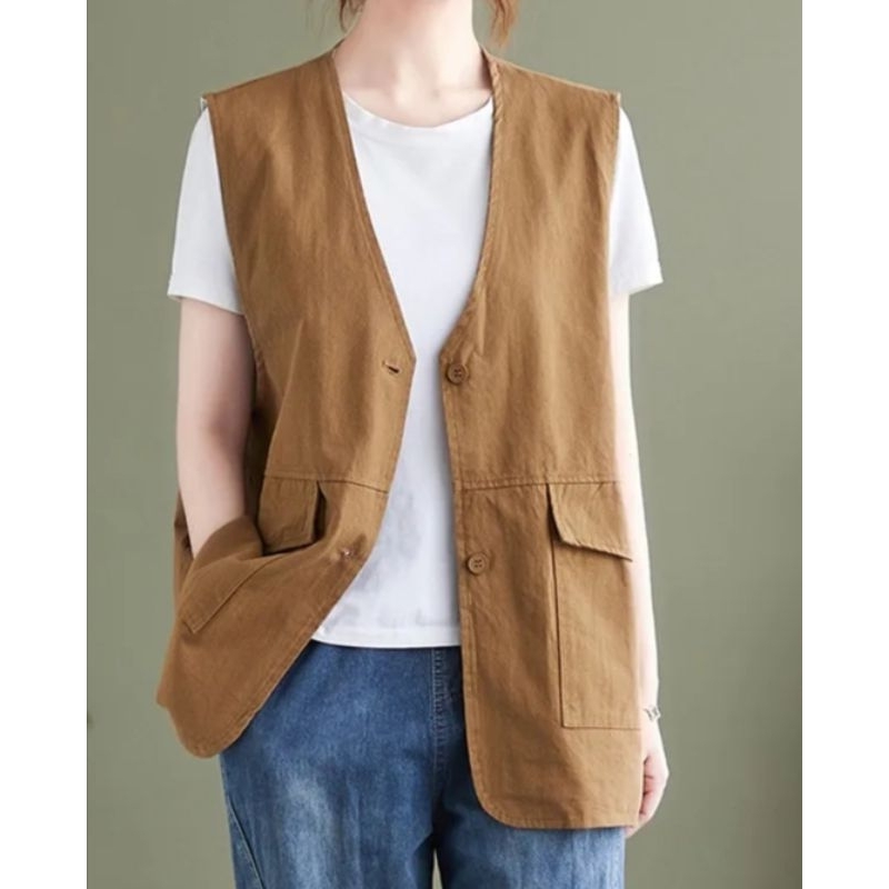 Jual RAVEETA Vest wanita Model Korea kekinian/Rompi wanita/Atasan Wanita | Shopee Indonesia