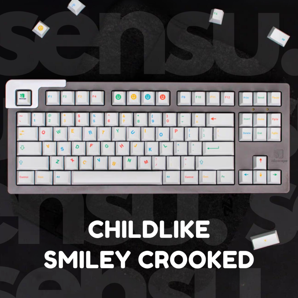 Jual Childlike Smiley Crooked Keycaps - Cherry Profile - 136 Keys ...
