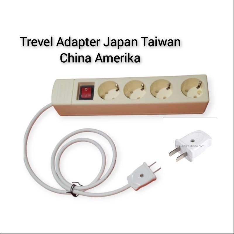 Jual Colokan listrik kaki 2 Pin Taiwan Jepang US Plug Adapter Over ...
