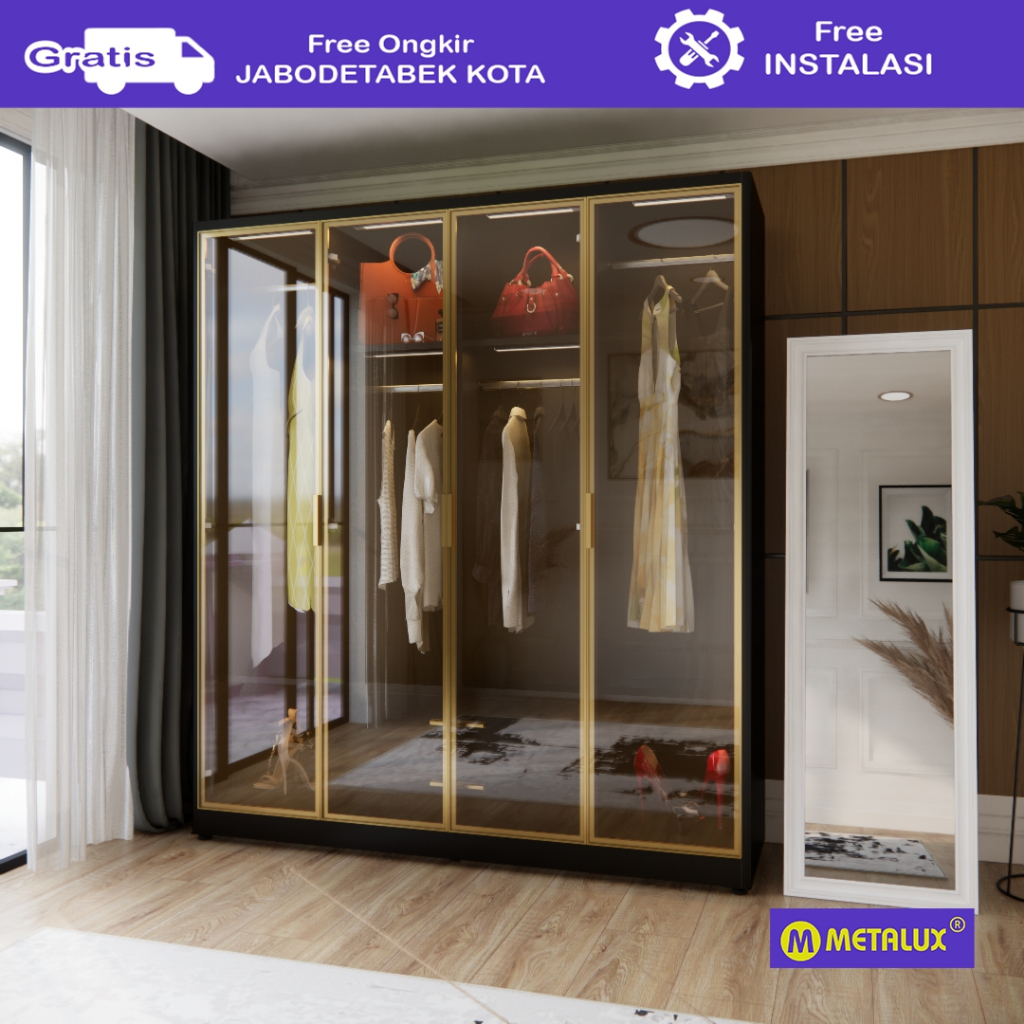 Jual METALUX ATAMI - Lemari Pakaian | Lemari Pakaian Pintu Kaca | Steel ...