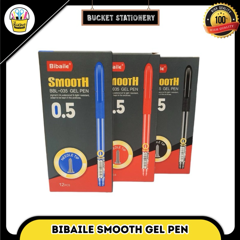 Jual smooth gel pen 0.5mm BBL-035 Bibaile gel pulpen | Shopee Indonesia