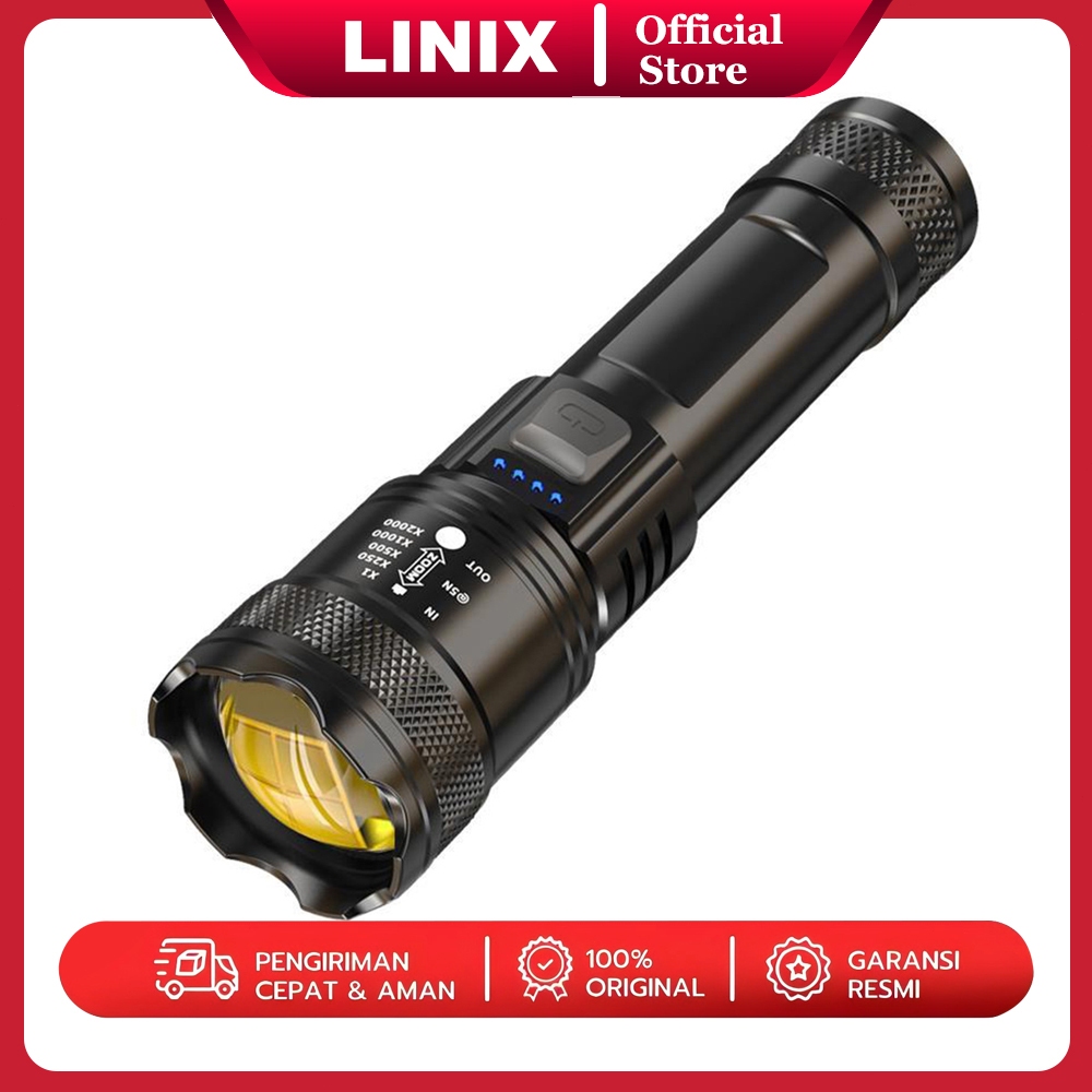 Jual Linix LED Senter Super Terang 10000 Lumens Jarak Jauh Ringan Tahan ...
