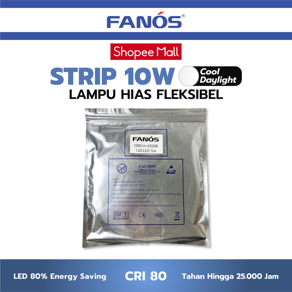 Jual FANOS Led StripLight 10W 5 Meter ( CDL/Putih ) | Shopee Indonesia