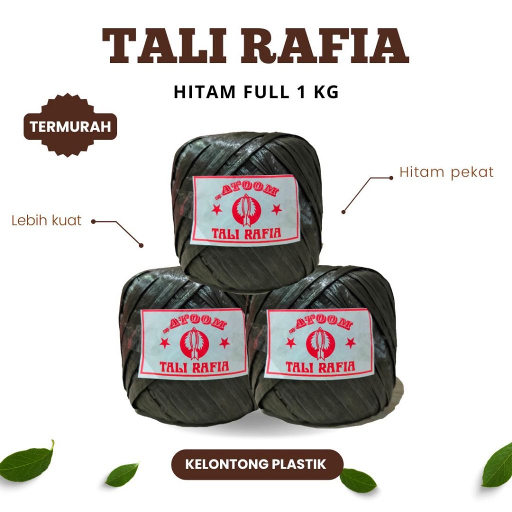 Jual TALI RAFIA HITAM FULL 1 KG , LEBIH KUAT , HITAM PEKAT | Shopee ...