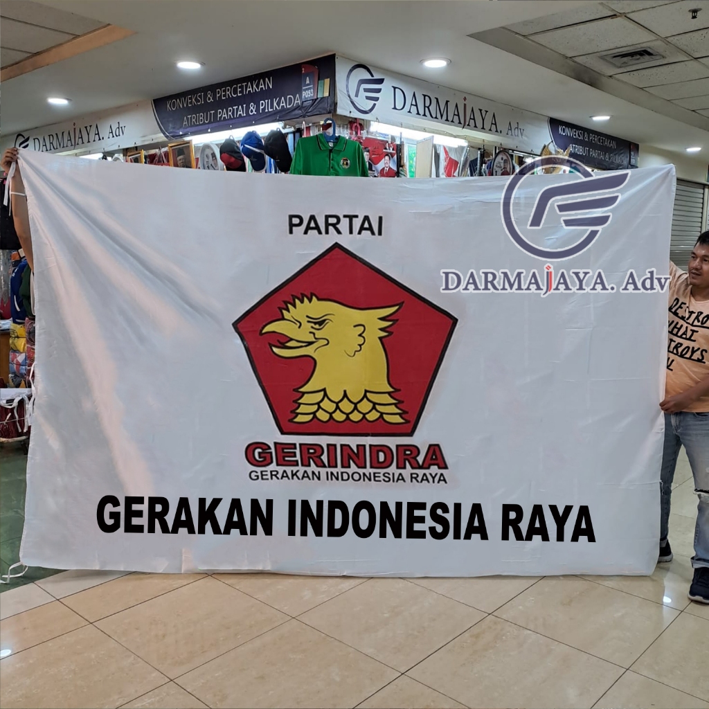 Jual bendera partai gerindra ukuran 2x3 meter | Shopee Indonesia