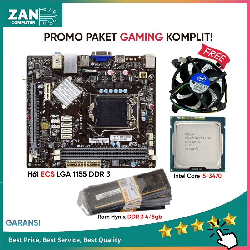 Jual Paket Pc Gaming Fullset Motherboard H61 LGA 1155 - Paket Pc ...