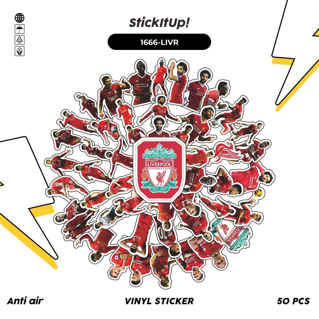 Jual COD 100 Pcs Stiker Pack FOOTBALL SERIES LIVERPOOL FC Lucu ...
