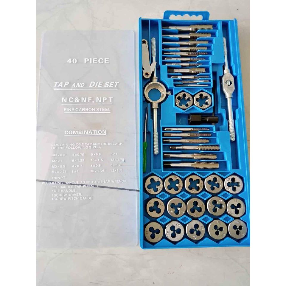 Jual TAP AND DIE SET ALAT SENAI TAP ULIR DRAT BAUT MUR SET 40 pcs ...