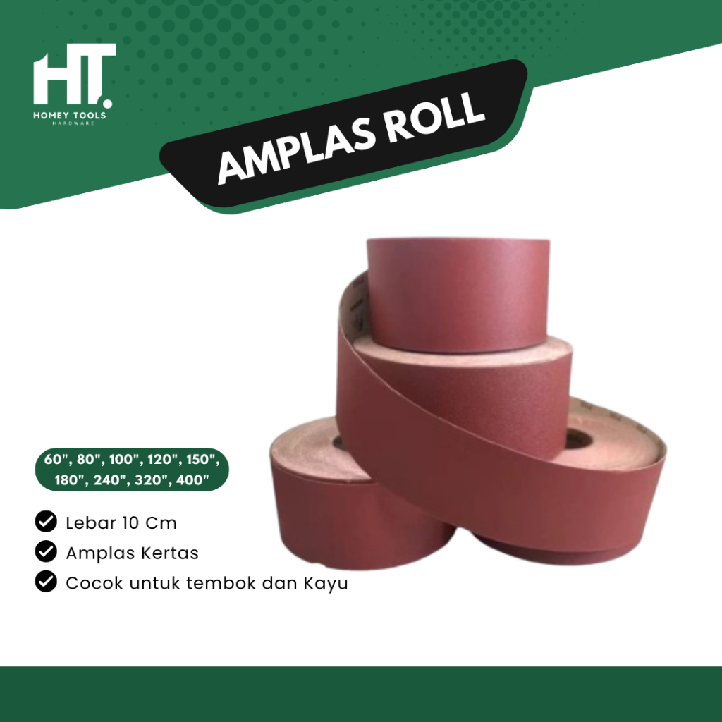 Jual Amplas Roll Kain Meteran Grit 100 150 180 240 400 Kayu Tembok Besi ...
