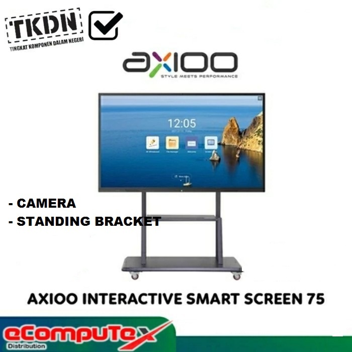 Jual AXIOO INTERACTIVE SMART SCREEN 75" INCH SMART BOARD GEN 2+STANDING BRACKET ORIGINAL - TKDN ...