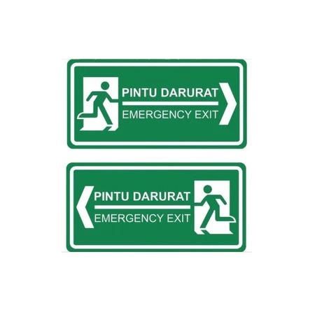 Jual STIKER VINYL PINTU DARURAT/EMERGENCY EXIT UKURAN 15 X 30 CM - 30 x ...
