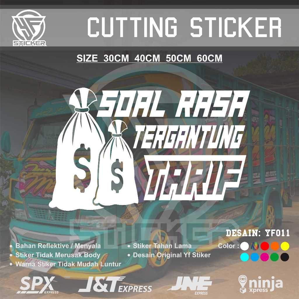 Jual Stiker viral SOAL RASA TERGANTUNG TARIF cutting variasi kaca mobil ...