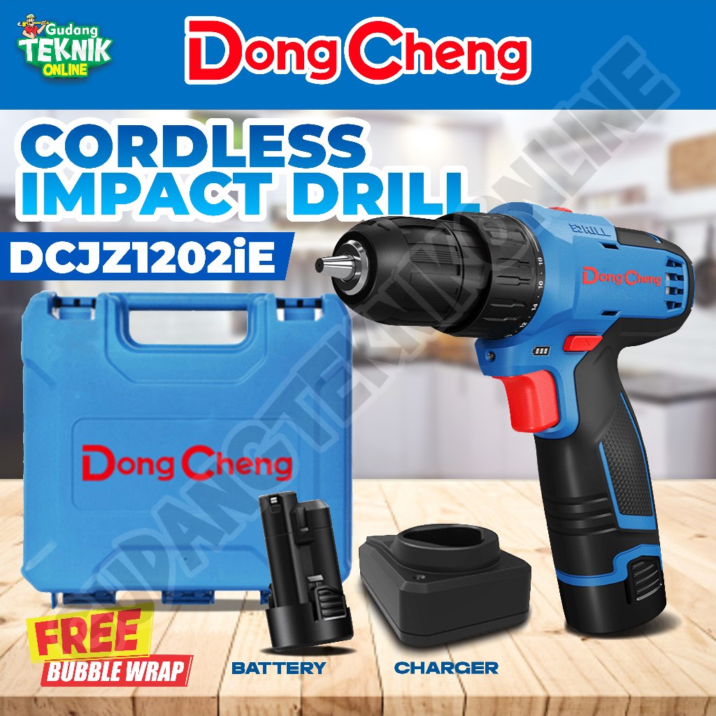 Jual DONGCHENG Mesin Bor CORDLESS 10mm DONGCHENG DCJZ1202iE 12V / Bor Drill Tangan BATTERY ...