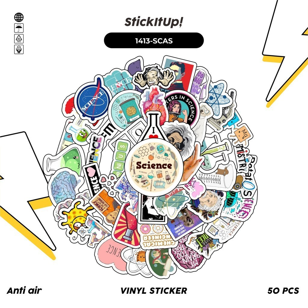 Jual COD 100 Pcs Stiker Pack Science Lucu Aesthetic Vynil Waterproof ...