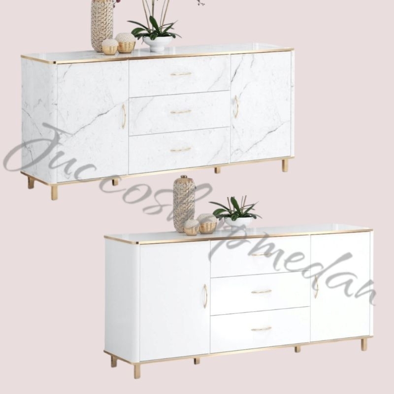 Jual [ Jucco ] Buffet Minimalis 150cm - Buffet Minimalis Putih - Rak ...