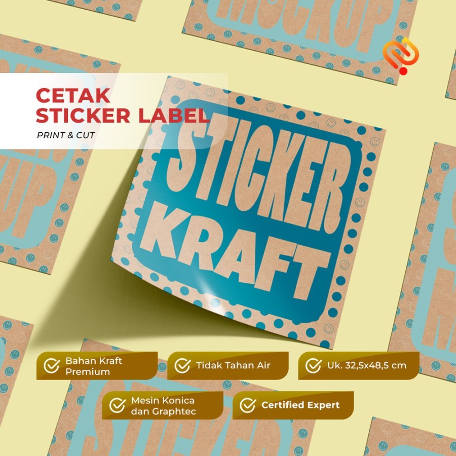 Jual Cetak Stiker Label Kraft A3+/Cetak Sticker Kraft Cutting | Shopee ...