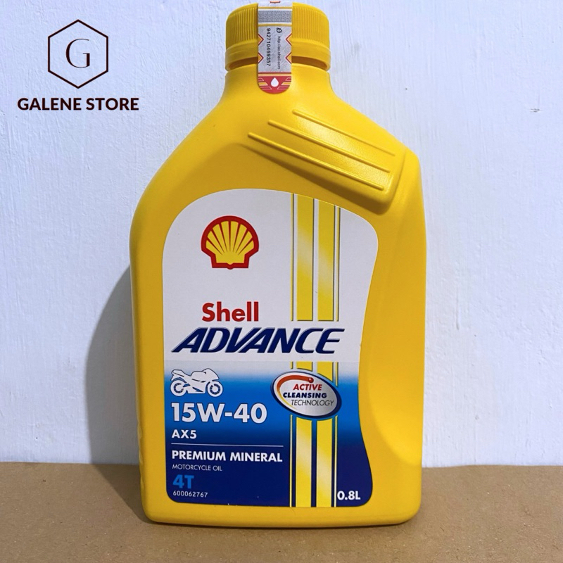 Jual SHELL ADVANCE AX5 15W40 800ML 1L OLI MOTOR MANUAL | Shopee Indonesia