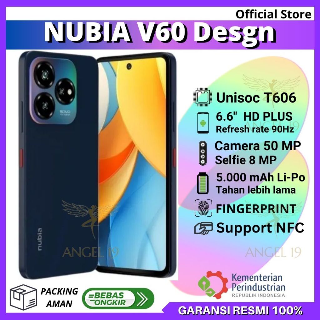 Jual ZTE NUBIA V60 DESIGN 6/256 GB GARANSI RESMI SUPPORT NFC ( RAM 6+10 GB/256 GB ) | Shopee ...